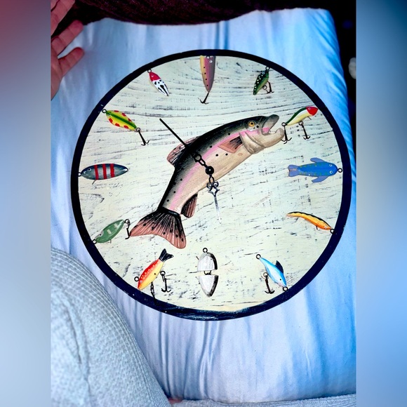 Wall Decor | Fishing Lures Wall Clock | Poshmark